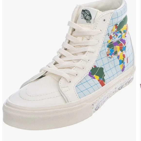 Vans | Shoes | Vans Mens White Hightop Sneakers With Colorful Save Our ...